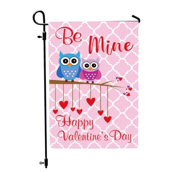 Jolly Jon | Holiday | Pink Owl Be Mine Valentines Day Garden Flag ...